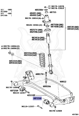 48725-52080 - Toyota - REAR AXLE CARRIER BUSH, LH - Nengun Performance