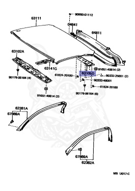 63105-17010 - Toyota - BACK WINDOW, UPPER FRAME SUB-ASSY - Nengun ...