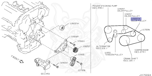 11925-EY00A - Nissan - IDLER PULLEY ASSEMBLY - Nengun Performance