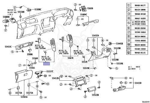 55660-60180 - Toyota - REGISTER ASSY, INSTRUMENT PANEL, NO.2 - Nengun ...