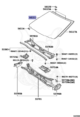 56111-50180 - Toyota - GLASS, WINDSHIELD - Nengun Performance