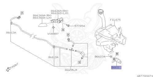 86611FJ000 - Subaru - MOTOR & PUMP ASSEMBLY-WASHER - Nengun Performance