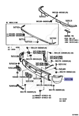 52103-60160 - Toyota - EXTENSION, FRONT BUMPER, LH - Nengun Performance