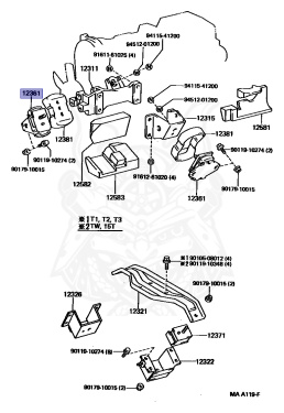 12361-54121 - Toyota - Insulator, Engine Mounting, Front - Nengun ...