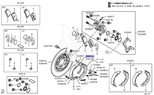 4600A154 - Mitsubishi - Lever, Parking Brake Operating, Lh - Nengun ...