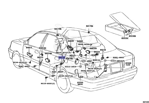 84231-30280 - Toyota - COURTESY LAMP SWITCH ASSY - Nengun Performance