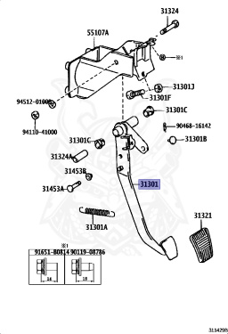 31301-60140 - Toyota - PEDAL SUB-ASSY, CLUTCH - Nengun Performance