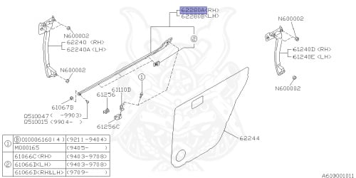 63301FA021 - Subaru - WEATHER STRIP-DOOR,REAR OUTER RIGHT - Nengun ...