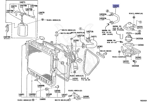 16261-61020 - Toyota - HOSE, WATER BY-PASS - Nengun Performance