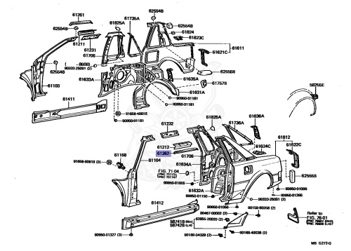 61262-17010 - Toyota - CHANNEL, ROOF DRIP, LH - Nengun Performance