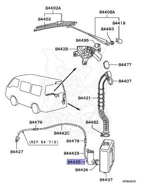 MB286961 - Mitsubishi - Motor, Rr Window Washer - Nengun Performance