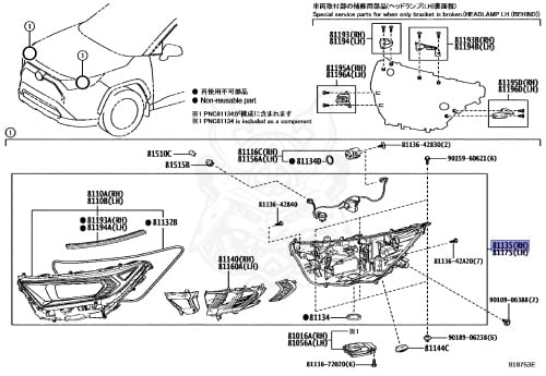 81145-42880 - Toyota - UNIT ASSY, HEADLAMP, RH - Nengun Performance