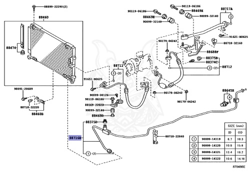 88716-22590 - Toyota - PIPE, COOLER REFRIGERANT LIQUID, E - Nengun ...