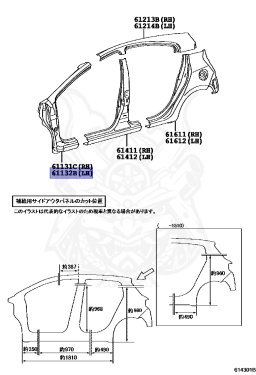 61132-52320 - Toyota - PILLAR, FRONT BODY, OUTER LH - Nengun Performance