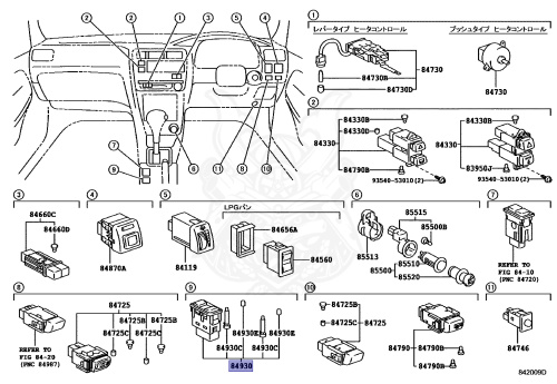 84930-13010 - Toyota - SWITCH ASSY, DOOR CONTROL - Nengun Performance
