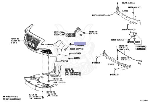 52145-33110 - Toyota - BRACKET, FRONT BUMPER SIDE MOUNTING, RH - Nengun ...