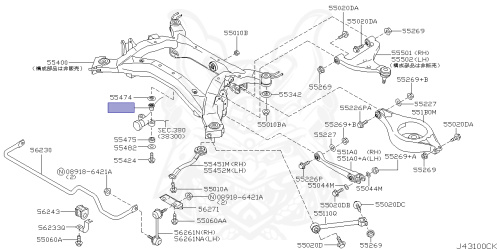 55476-WL010 - Nissan - INSULATOR, DIFFERENTIAL MOUNTING - Nengun ...