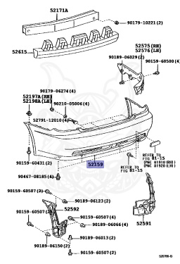 52159-53040-A0 - Toyota - COVER, REAR BUMPER - Nengun Performance