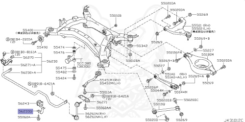 56233-WL000 - Nissan - CLIP, STABILIZER MOUNTING - Nengun Performance
