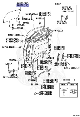 68112-26020 - Toyota - GLASS SUB-ASSY, FRONT DOOR, LH - Nengun Performance