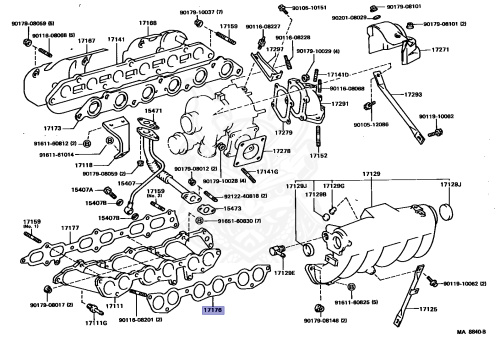 17176-42010 - Toyota - GASKET, AIR SURGE TANK TO INTAKE MANIFOLD ...