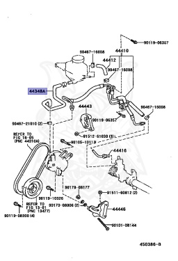 44348-12070 - Toyota - HOSE, OIL RESERVOIR TO PUMP, NO.1 - Nengun ...