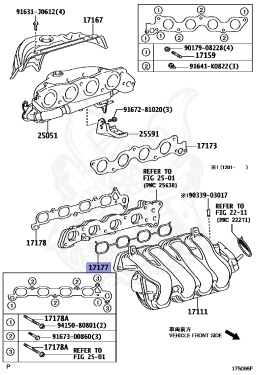 17177-21030 - Toyota - GASKET, INTAKE MANIFOLD TO HEAD, NO.1 - Nengun ...
