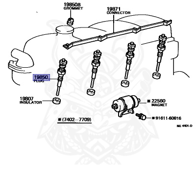 19850-56012 - Toyota - PLUG ASSY, GLOW - Nengun Performance