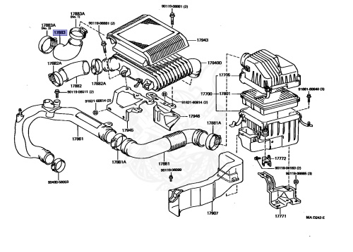 17342-11110 - Toyota - HOSE, AIR CLEANER, NO.3 - Nengun Performance