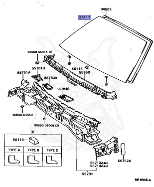 56111-32150 - Toyota - GLASS, WINDSHIELD - Nengun Performance