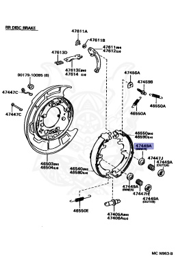 47449-32010 - Toyota - SHOE HOLD DOWN SPRING CUP - Nengun Performance