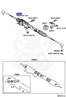 44250-26181 - Toyota - POWER STEERING GEAR ASSY (FOR RACK & PINION ...
