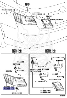 81561-33470 - Toyota - Lens & Body, Rear Combination Lamp, Lh - Nengun ...