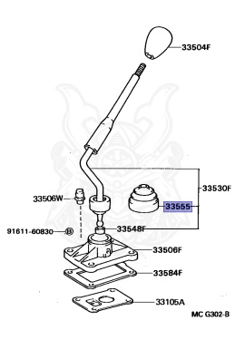 33555-60030 - Toyota - BOOT, SHIFT LEVER - Nengun Performance