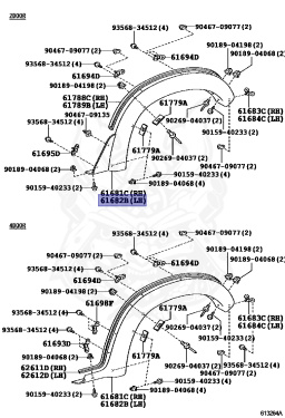 61682-35903 - Toyota - EXTENSION, REAR WHEEL OPENING, LH - Nengun ...
