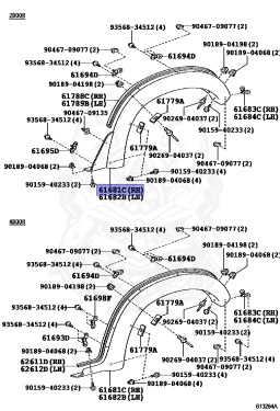 61681-35903 - Toyota - EXTENSION, REAR WHEEL OPENING, RH - Nengun ...