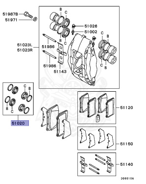 MR407375 - Mitsubishi - Seal Kit, Fr Brake Caliper - Nengun Performance
