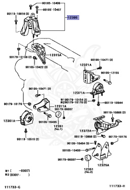 12305-22100 - Toyota - Insulator Sub-assy, Engine Mounting, Rh - Nengun ...