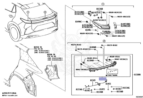 81581-46010 - Lexus - LENS & BODY, REAR LAMP - Nengun Performance