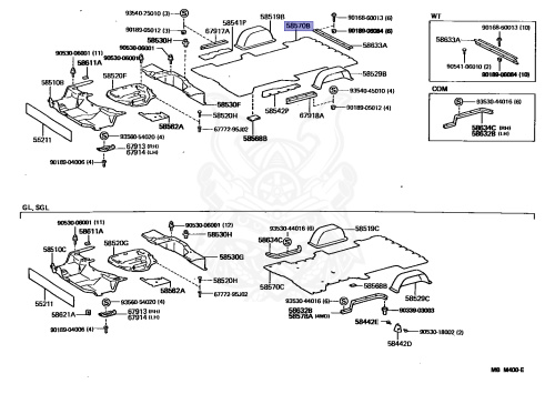 58517-95J39-06 - Toyota - REAR FLOOR MAT ASSY - Nengun Performance