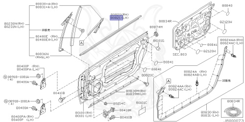 80821-AM810 - Nissan - MOULDING ASSEMBLY-FRONT DOOR OUTSIDE,LH - Nengun ...