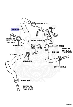 87245-2A570 - Toyota - HOSE, HEATER WATER, INLET A - Nengun Performance