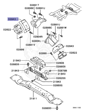MR267923 - Mitsubishi - Stopper, Eng Fr Mounting Cushion - Nengun ...