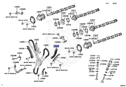 13559-32020 - Toyota - CHAIN TENSIONER SLIPPER - Nengun Performance