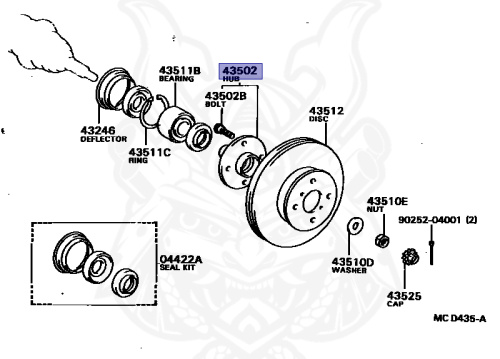 43502-20030 - Toyota - Hub Sub-assy, Front Axle - Nengun Performance