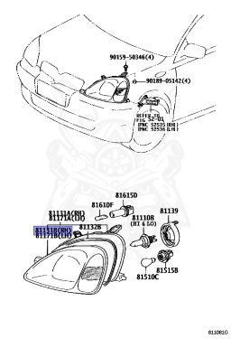 81131-52010 - Toyota - HEAD LAMP LENS, RH - Nengun Performance