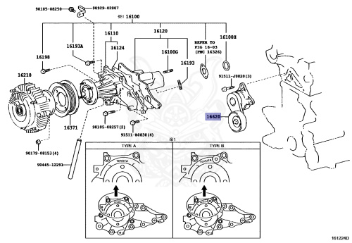16620-0W015 - Toyota - Tensioner Assy, V-ribbed Belt - Nengun Performance
