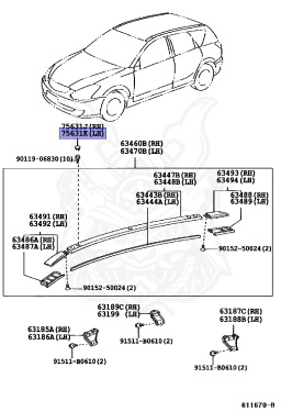 75631-21010 - Toyota - ROOF SIDE GARNISH LID, NO.1 - Nengun Performance