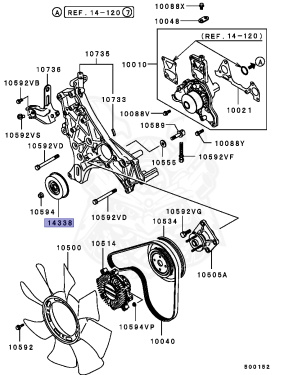 MD308882 - Mitsubishi - Tensioner, Alternator Drive Belt - Nengun ...