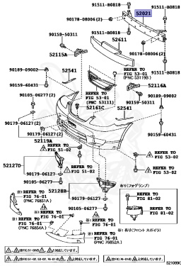 52021-12220 - Toyota - Reinforcement Sub - Assy, Front Bumper - Nengun ...
